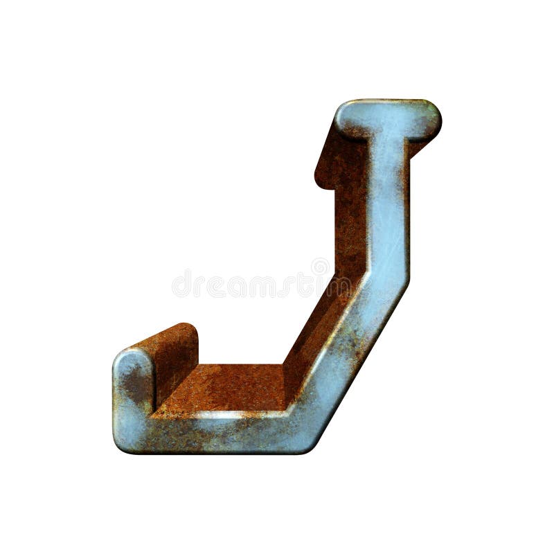 Old Blue Metallic Letter.Rusty Surface.3D Illustration.Art Font. Stock ...