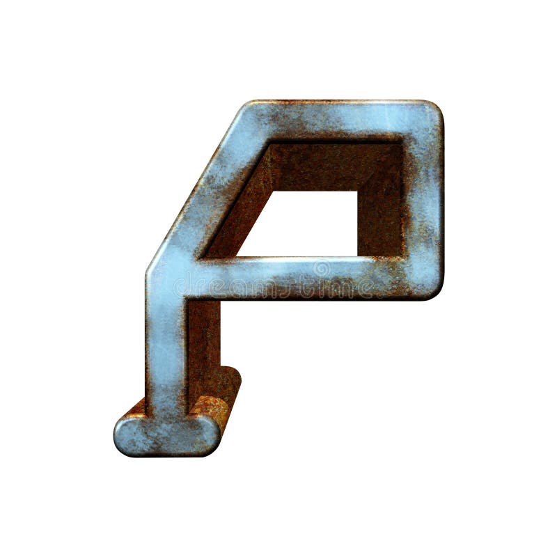 Old Blue Metallic Letter.Rusty Surface.3D Illustration.Art Font. Stock ...