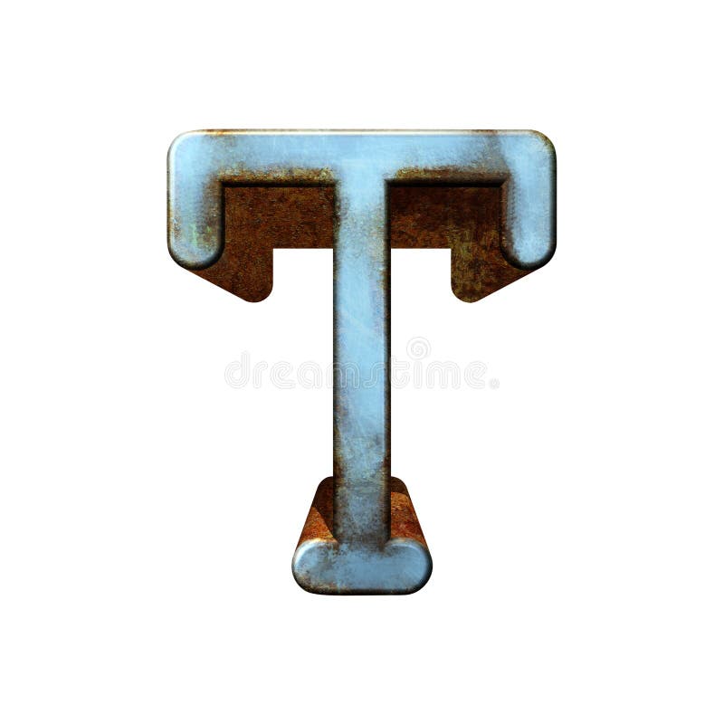 Old Blue Metallic Letter.Rusty Surface.3D Illustration.Art Font. Stock ...