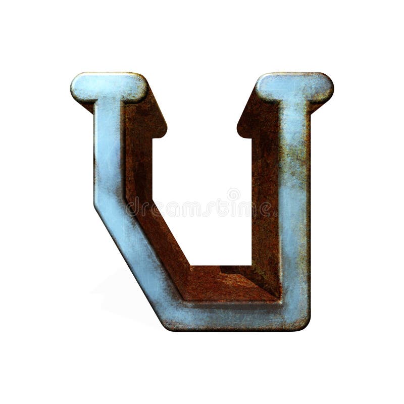 Old Blue Metallic Letter.Rusty Surface.3D Illustration.Art Font. Stock ...