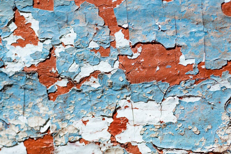 Old Blue and Blue Paint on a Wooden Base, Texture of Cracked Enamel ...
