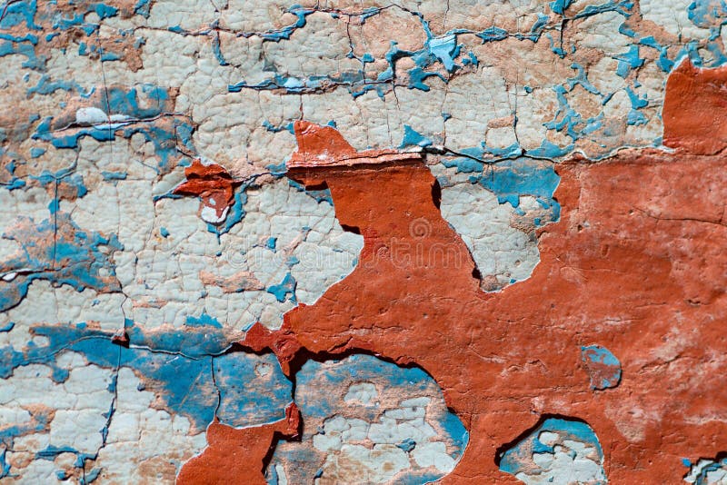 Old Blue and Blue Paint on a Wooden Base, Texture of Cracked Enamel ...