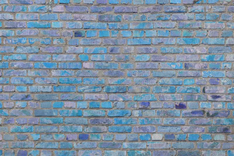 Old Blue Painted Brick Wall Texture Background Stock Photo - Image of ...