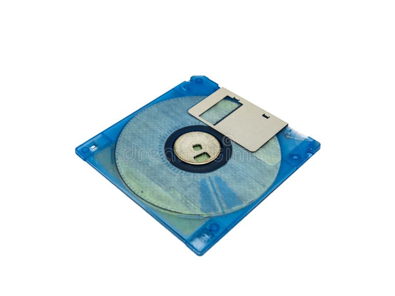 Old Blue Partially Transparent Floppy Disk on White Background Stock ...