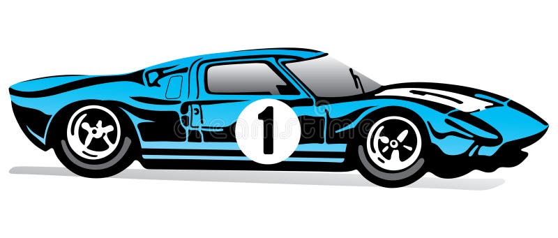 A Old Blue Race Car with Number One Stock Vector - Illustration of race ...