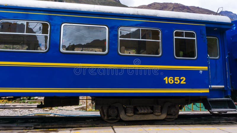 Old Blue Railway Train Subway Stock Image - Image of india, perspective ...
