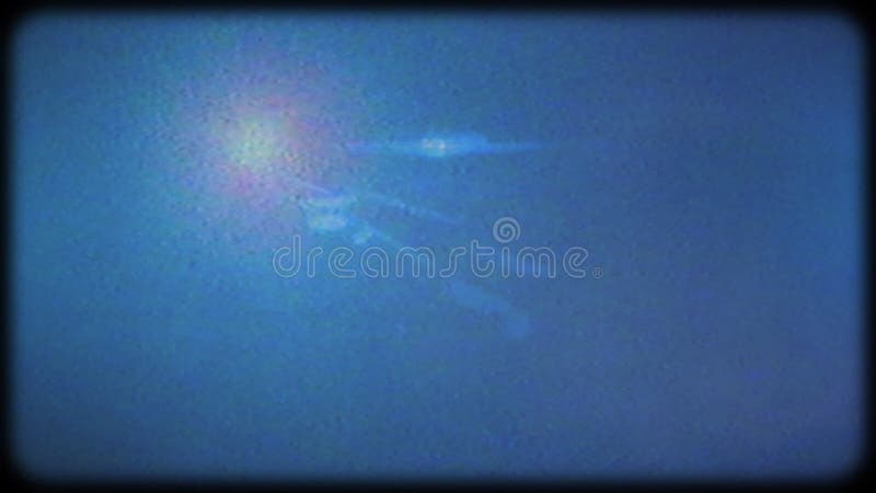 Old Blue Screen TV with Leaks Light and VHS Interference. Effect of an ...