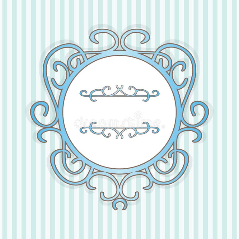 Old Blue Sea Frame with Lines Stock Vector - Illustration of water ...