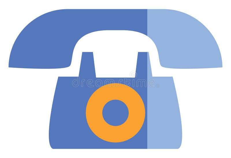 Old blue telephone, icon stock vector. Illustration of service - 261077965