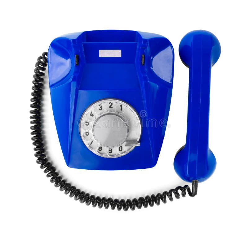 145 Old Blue Telephone Rotary Dial Isolated White Stock Photos - Free ...