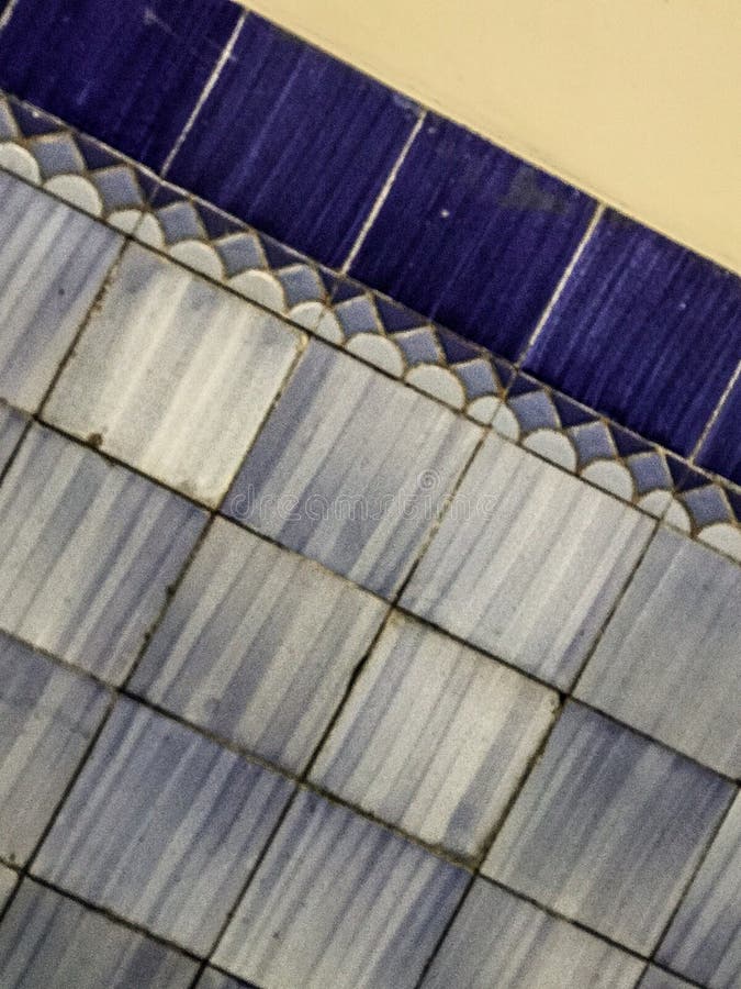 Old Blue Tiles in a Buenos Aires Subway Station Stock Image - Image of ...