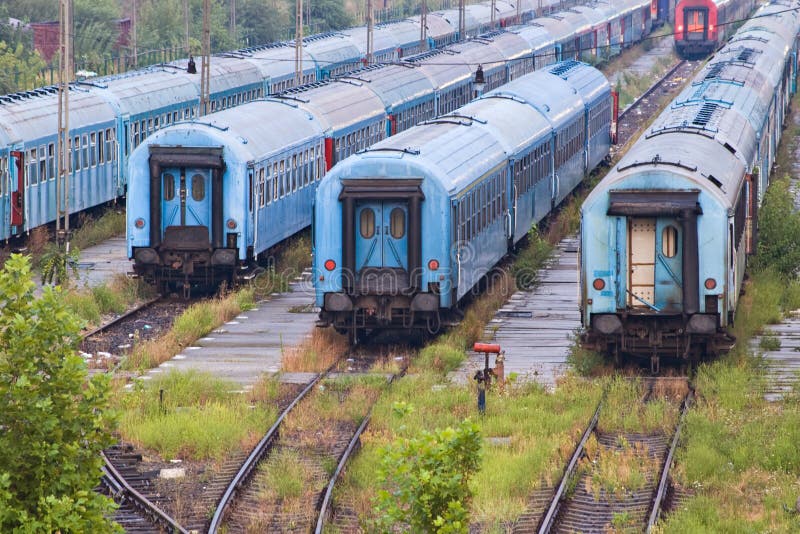 Old blue trains stock photo. Image of urban, commuter - 11503586