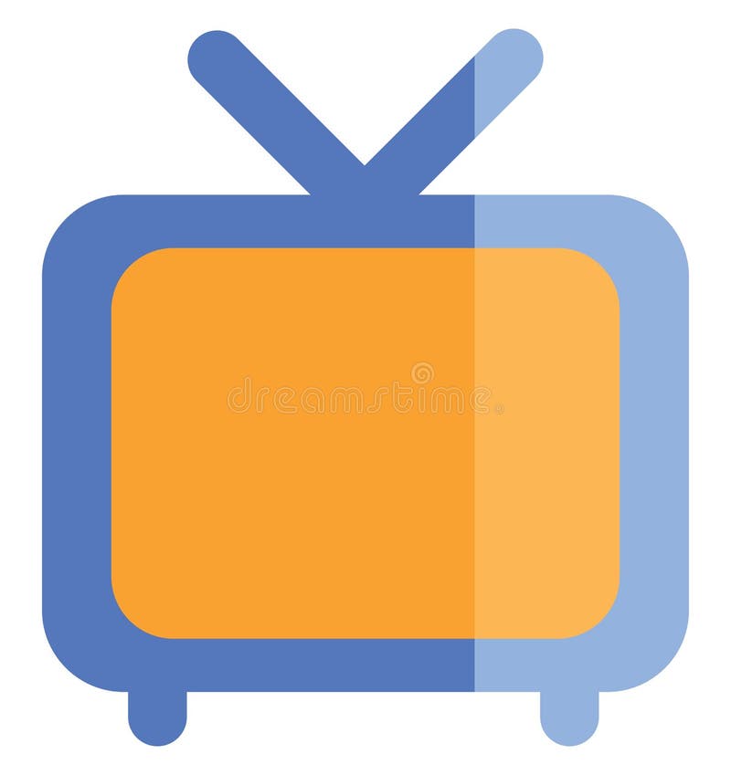 Old blue tv, icon stock vector. Illustration of background - 261077968