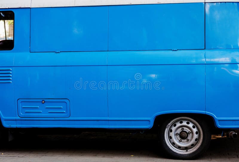 Old blue van stock image. Image of minivan, classic - 251266145