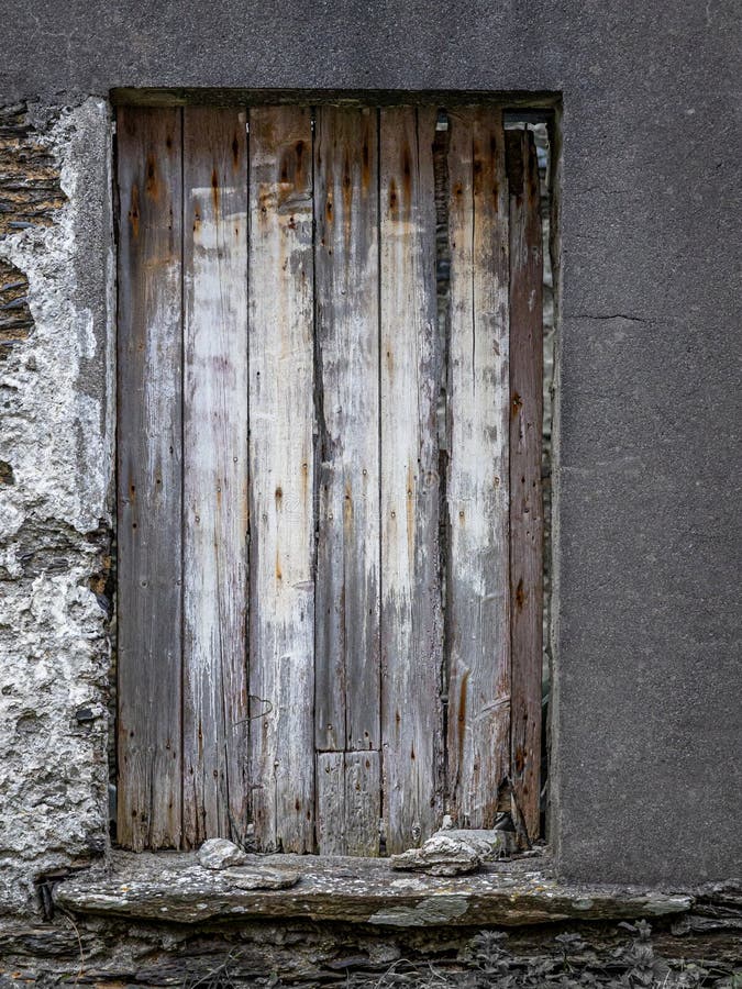 Old Boarded Up Window on a Derelict House, County Cork Stock Photo ...