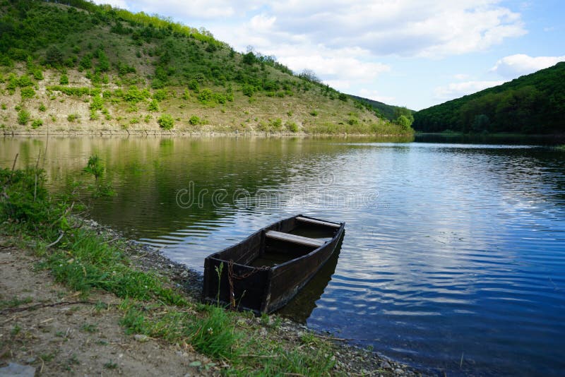 Old Boat on the Dniester River in Western Ukraine. Ukraine Nature Stock ...