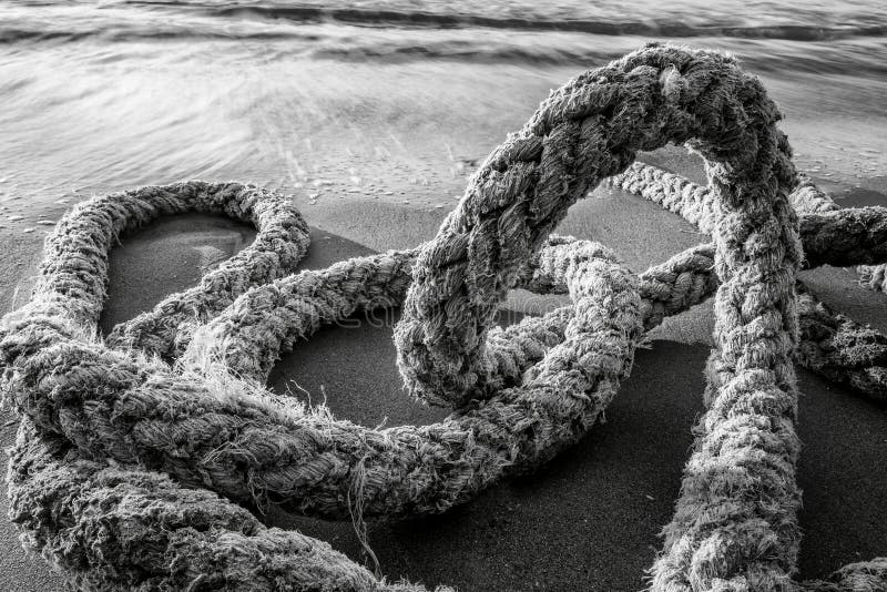 Old Boat Rope on the Beach. Stock Photo - Image of close, nautical ...