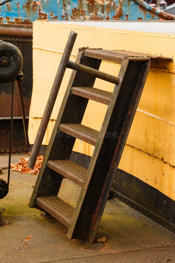 Old boat rusty ladder stock image. Image of stair, equipment - 48659367