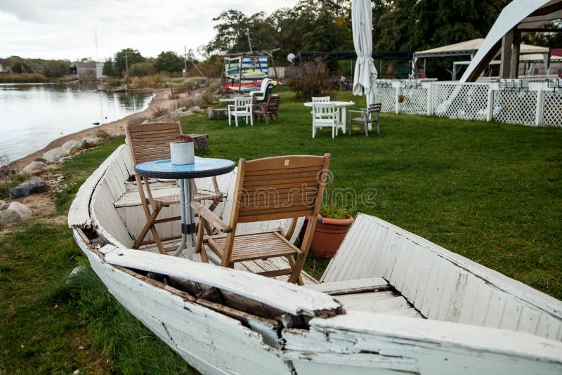 Old boat on the shore stock photo. Image of holiday - 185681730