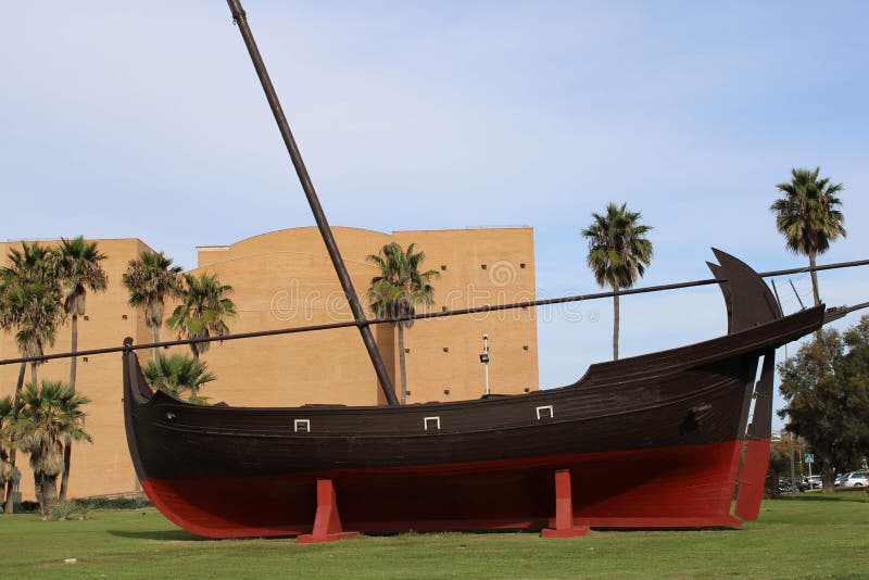 An Old Boat on a Square with Grass Stock Image - Image of lake, paddle ...