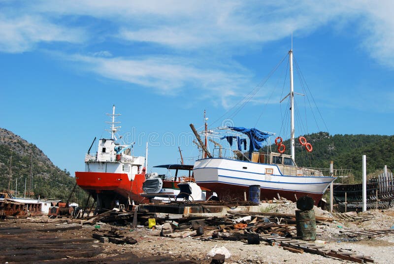 Old boats stock image. Image of ancient, dock, iron, restore - 46272737