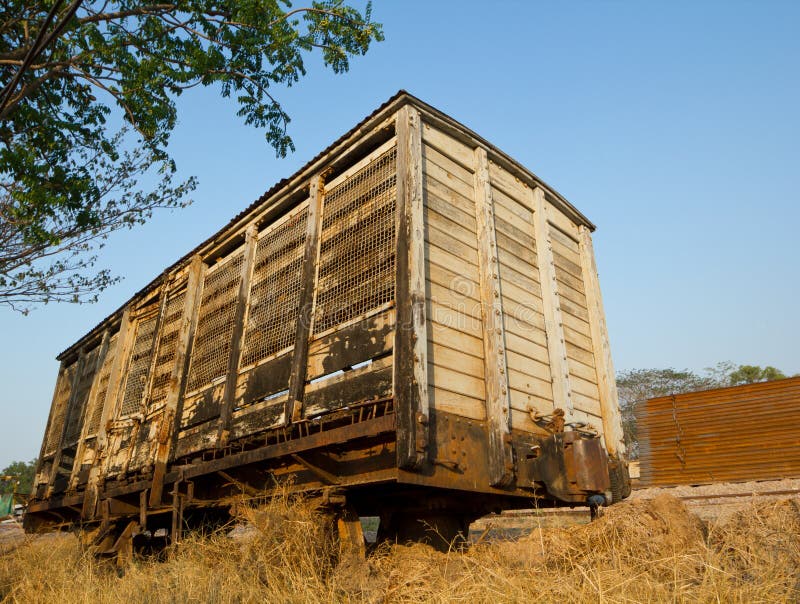 Old bogie cattle wagon stock image. Image of logistic - 31118407