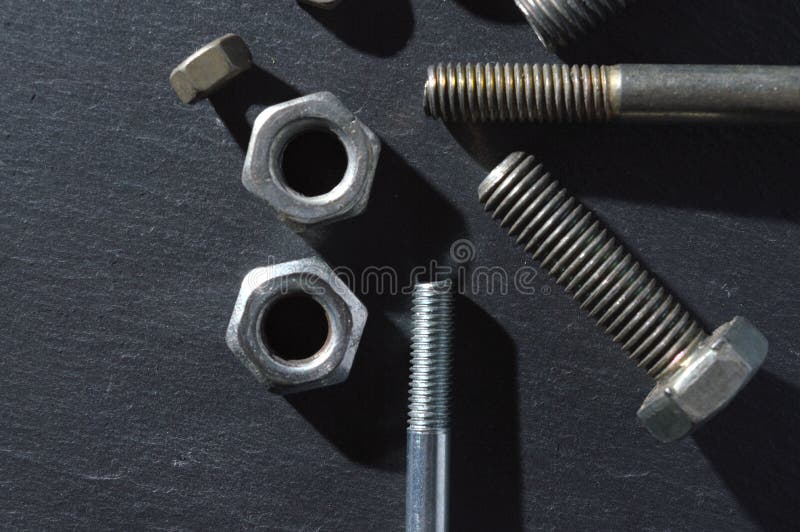 Old bolts and nuts stock image. Image of abstract, dirty - 194256093