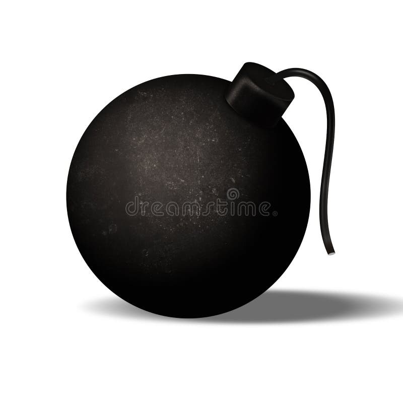 Old Bomb with the Fuse Intact on White Background Stock Illustration ...