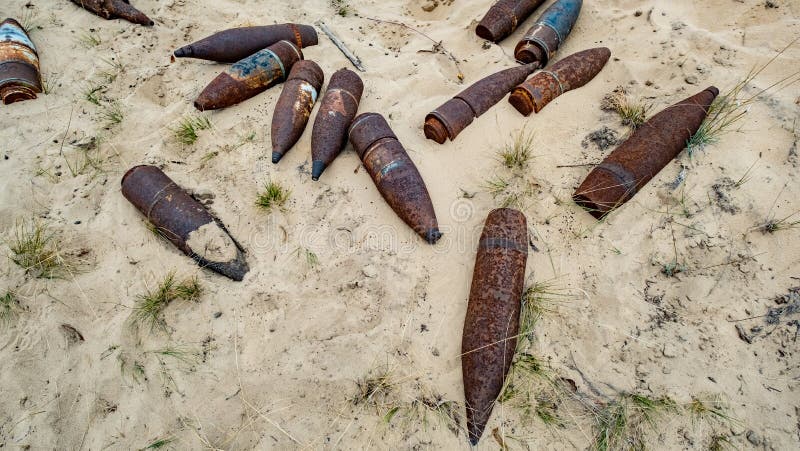 Old bombs in desert stock image. Image of ordnance, bombs - 165333217