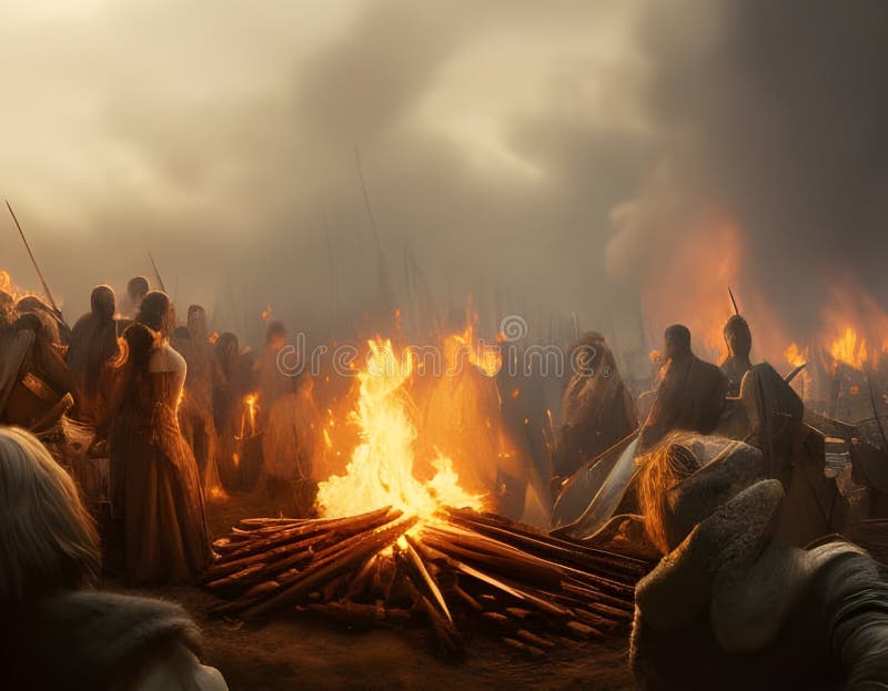 Old bonfire stock illustration. Illustration of midst - 277084930