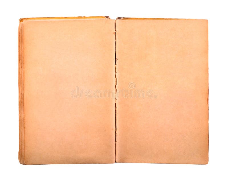 An Old Book with Blank Yellow Stained Pages Stock Image - Image of ...