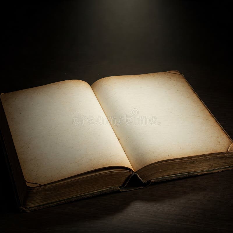 An Old Book with Blank Yellowed Pages. Stock Photo - Image of textless ...