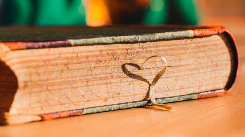 Old Book. Bookmark Ribbon Shade Stock Photo - Image of book, vintage ...