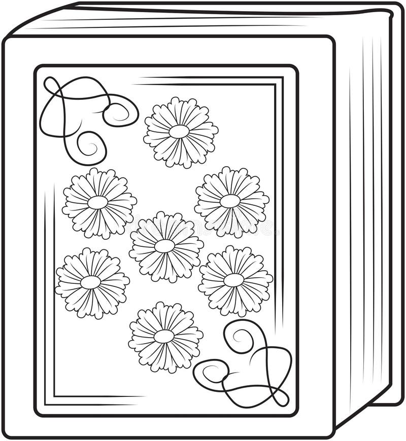 Old book coloring page stock illustration. Illustration of book - 51868248