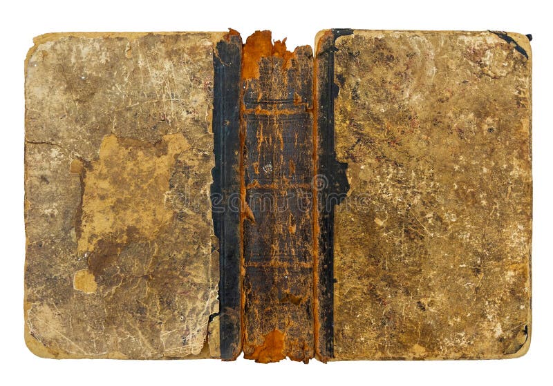 Old Book Cover Back and Front Isolated on White Background Stock Image ...