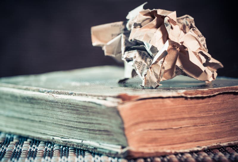 Crumpled Page Notebook on Table Stock Photo - Image of turn, white ...