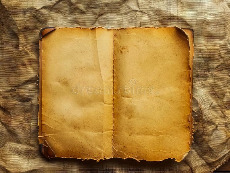 An Old Book with Crumpled Paper on Top Stock Image - Image of food ...