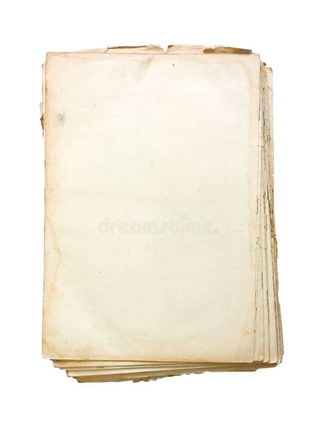 An Old Book with a Crumpled Sheet Stock Image - Image of background ...