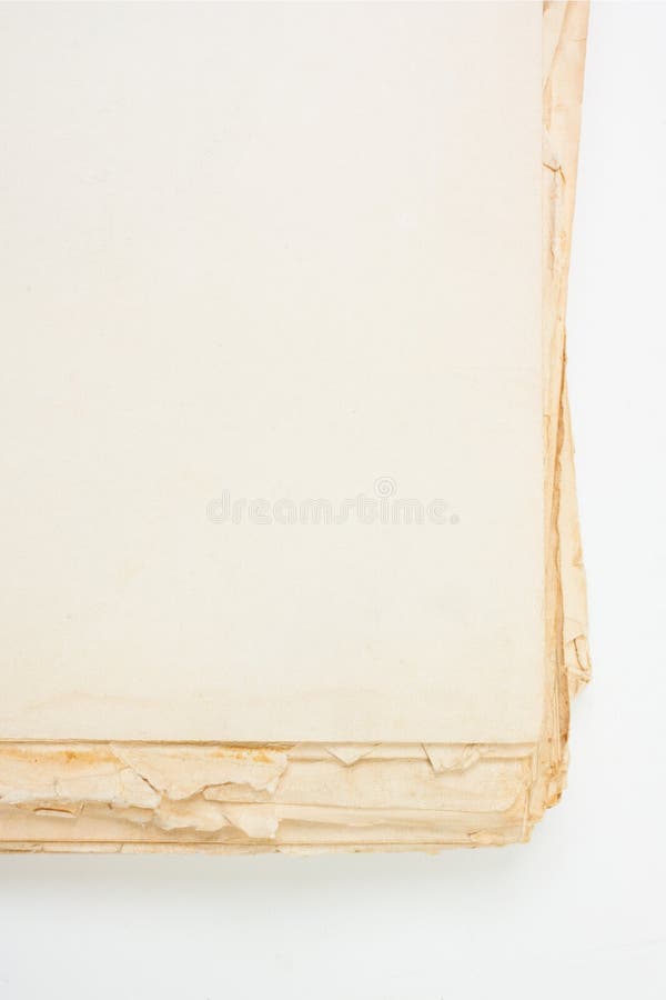 An Old Book With A Crumpled Sheet Stock Image - Image of background ...