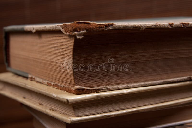 On an Old Book with a Torn Binding and a Broken Spine are Glasses Stock ...