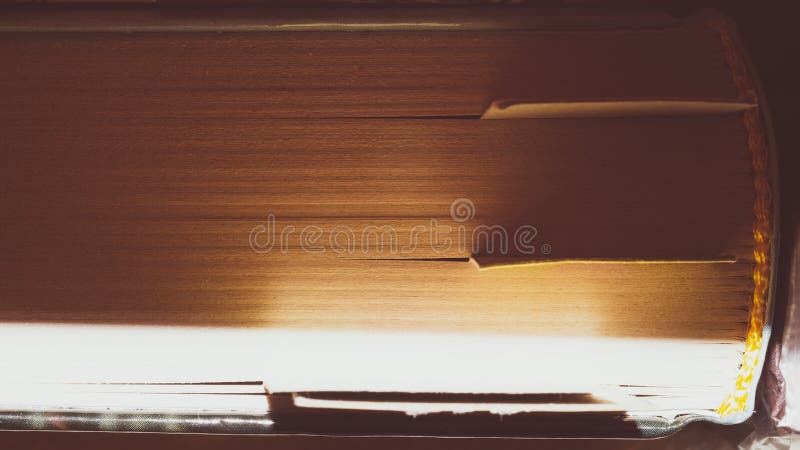 Old Book Edge Close Up. Book with Bookmarks Stock Image - Image of ...