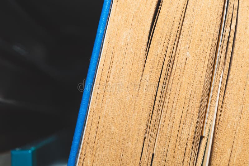 Old Book Edge Close Up. Book Pages Macro Stock Image - Image of brown ...