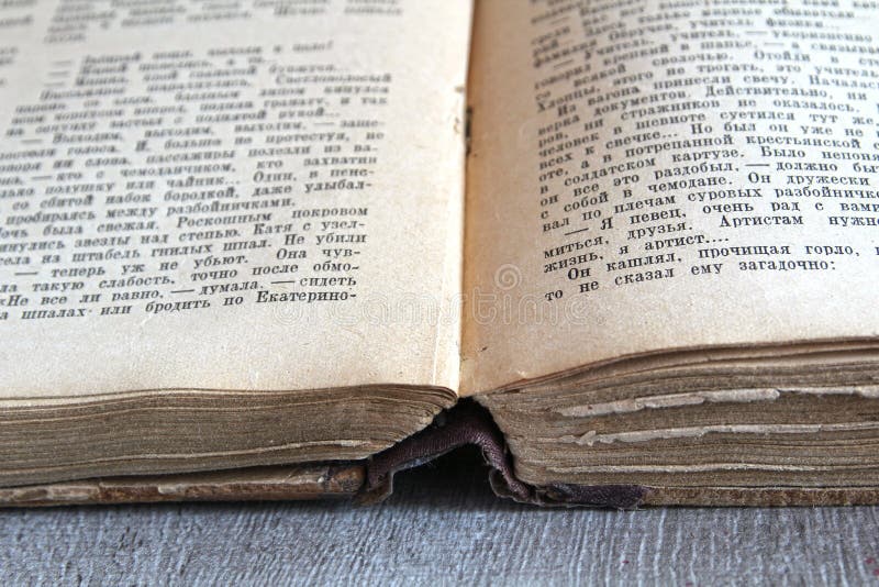 An Old Book Laying on the Table Stock Image - Image of novel, retro ...