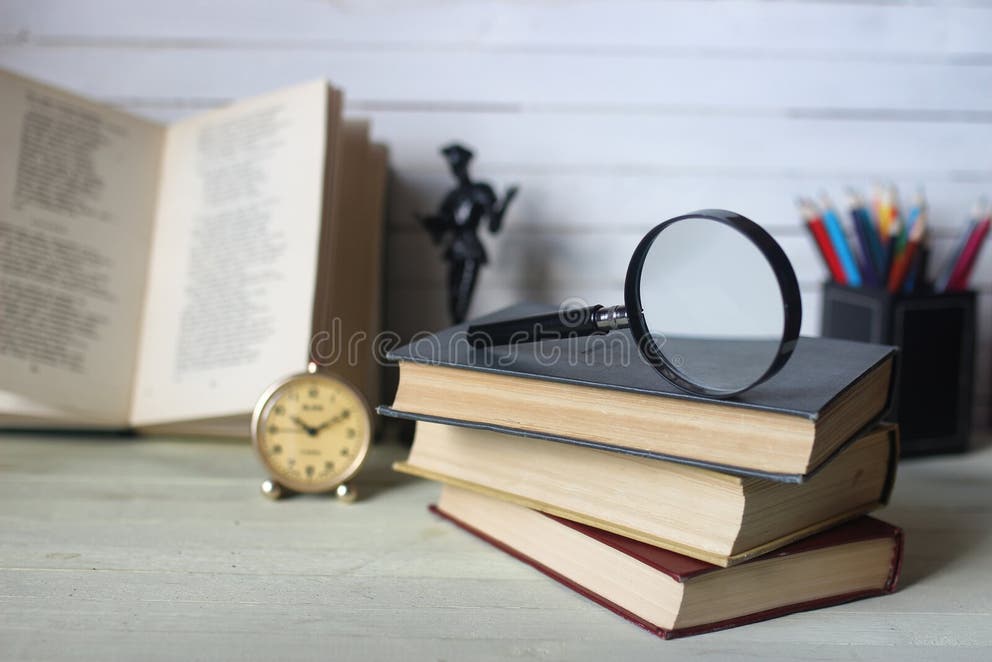 Old book lens stock image. Image of loupe, information - 89247921