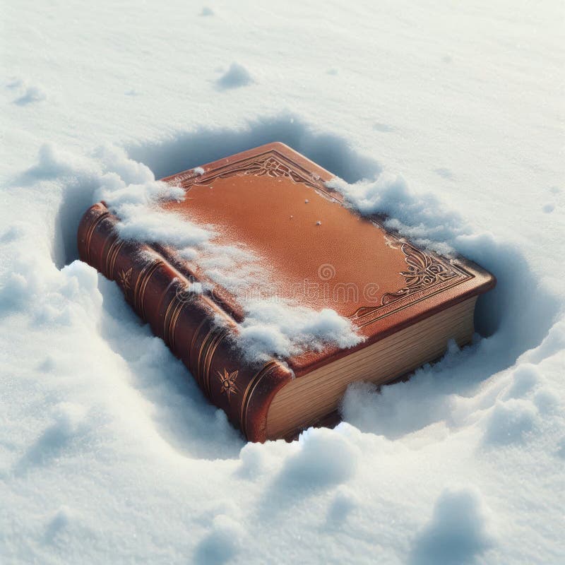 An Old Book Lying in the Snow. Stock Photo - Image of lonely, delicate ...