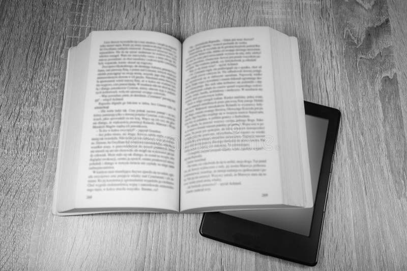 Old Book and Modern One. Black and White Stock Photo - Image of text ...