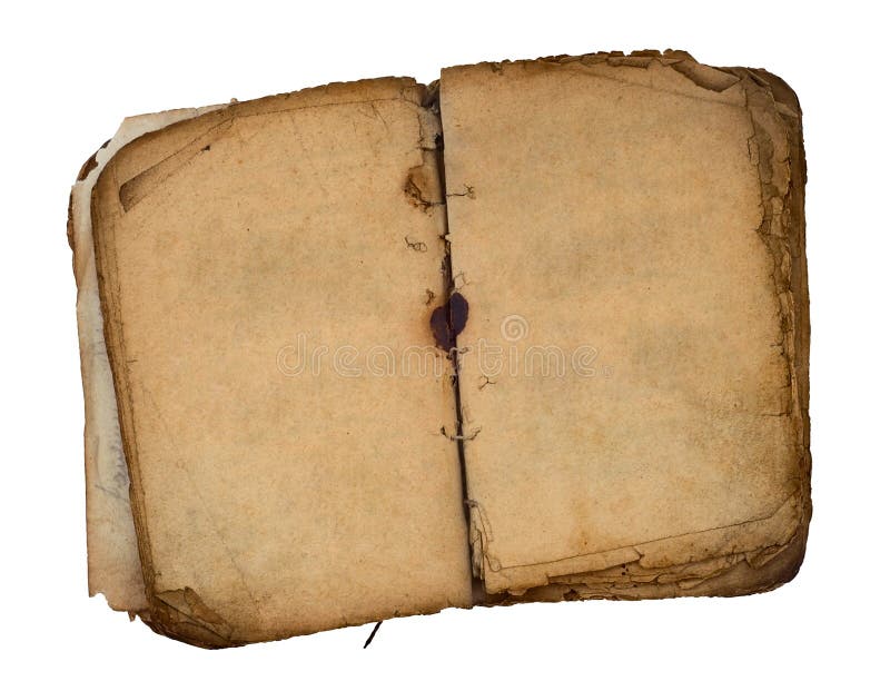 Old Book Open on Both Blank Pages. Stock Image - Image of broadside ...