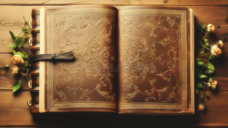 Old Book Open for Copy Space. Generative AI Stock Illustration ...