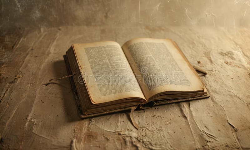 An Old Book is Open on a Table, with the Pages Spread Out in Front of ...