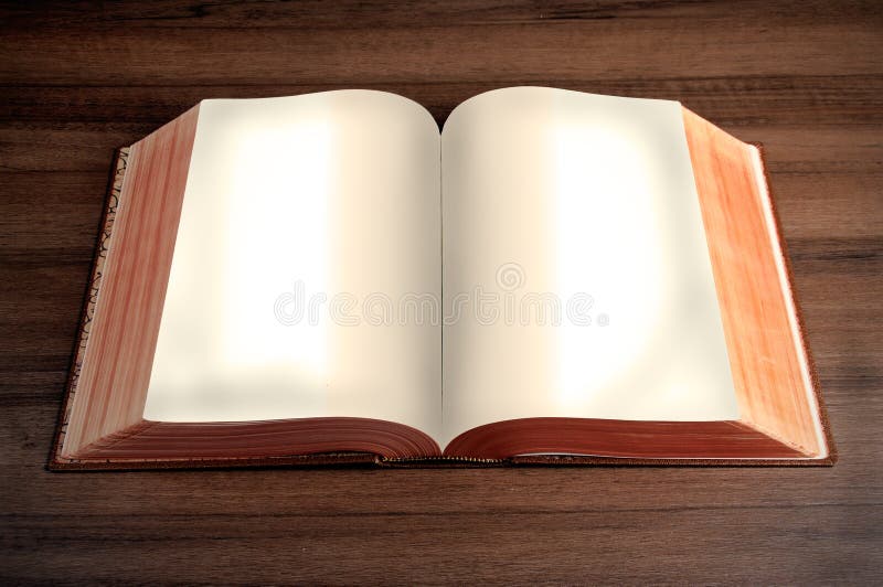 Open Book on a Dark Wood Table Stock Image - Image of rustic, school ...